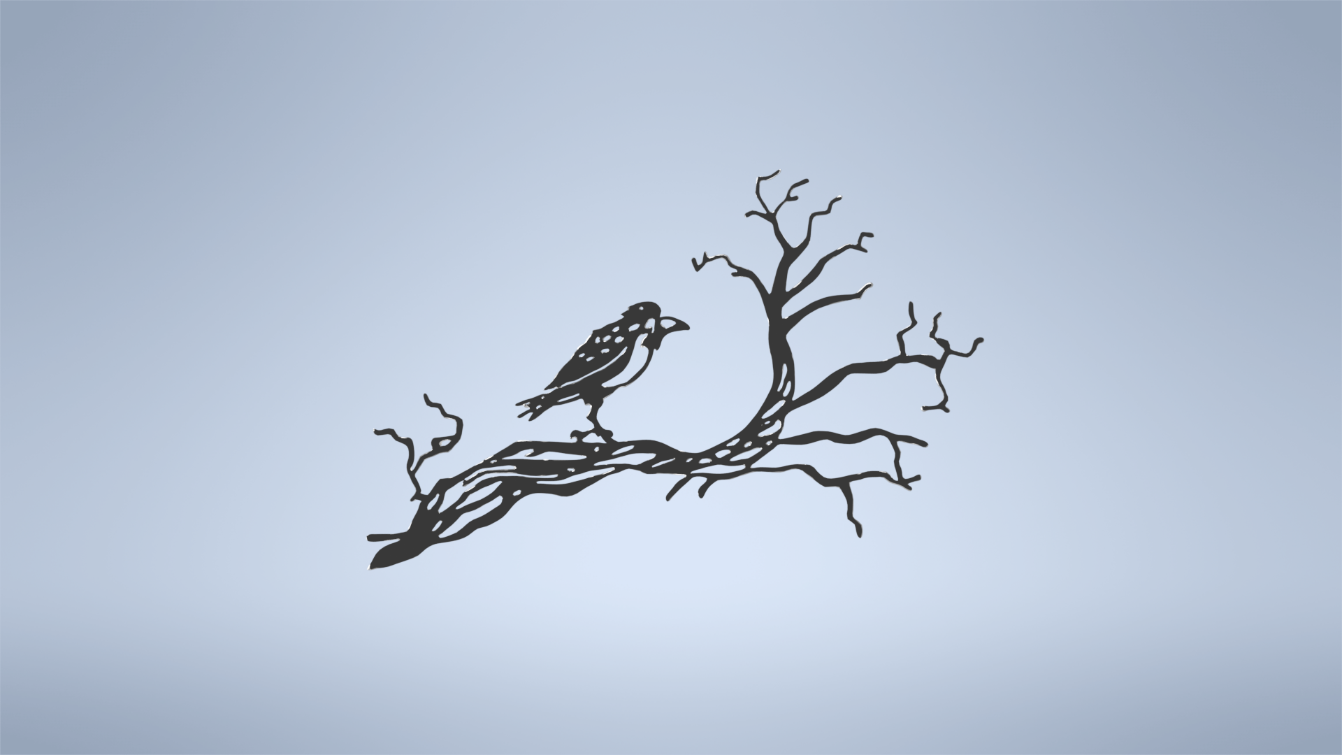 Halloween raven on tree wallart by sunshinemakes | Download free STL ...