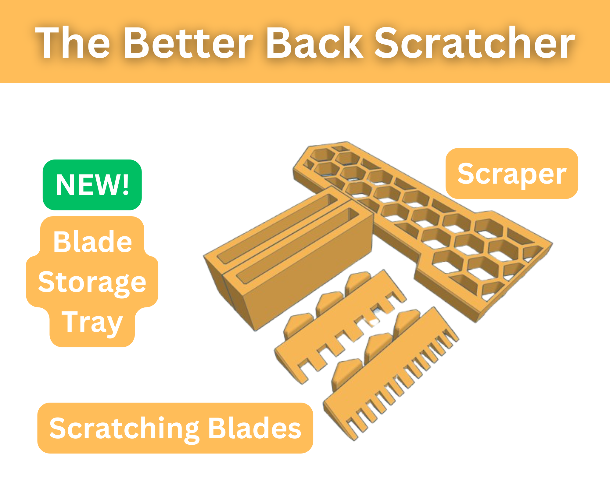 Back scratcher w/ 2 different blades & storage by bricksalad | Download ...