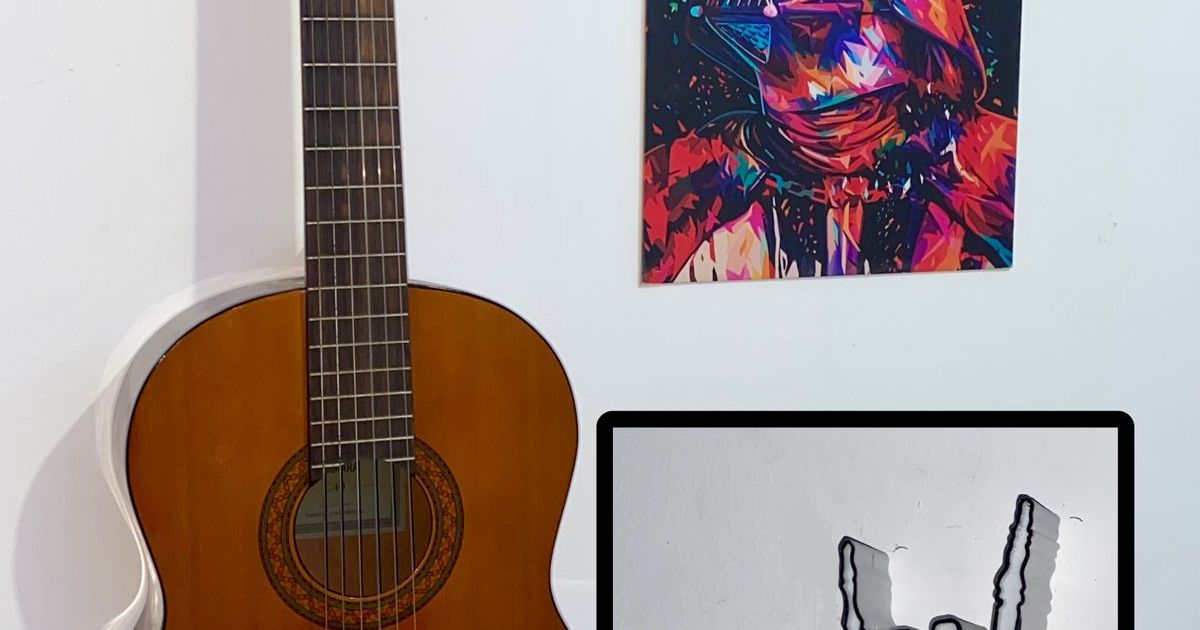 Sick skeleton guitar wall stand by DJ28 | Download free STL model ...