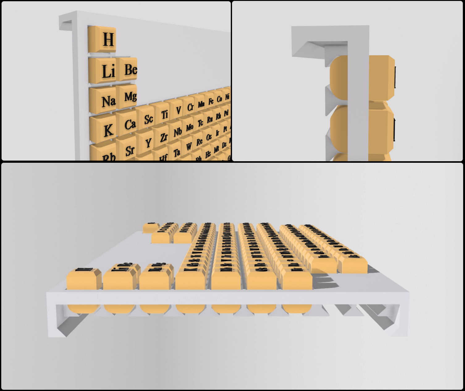Periodic Table with Element Blocks, Classification Rail, and Wave ...