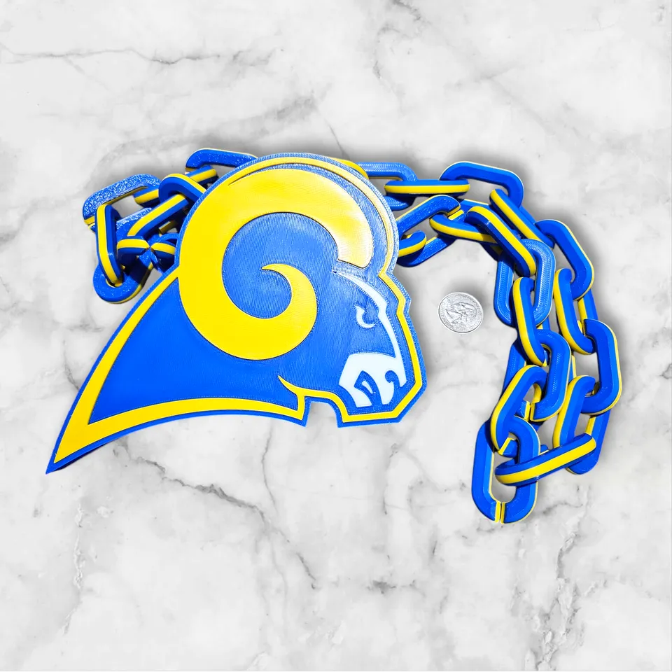 Los Angeles Rams Old Logo Big Emblem and Chain Links by NoProblem ...