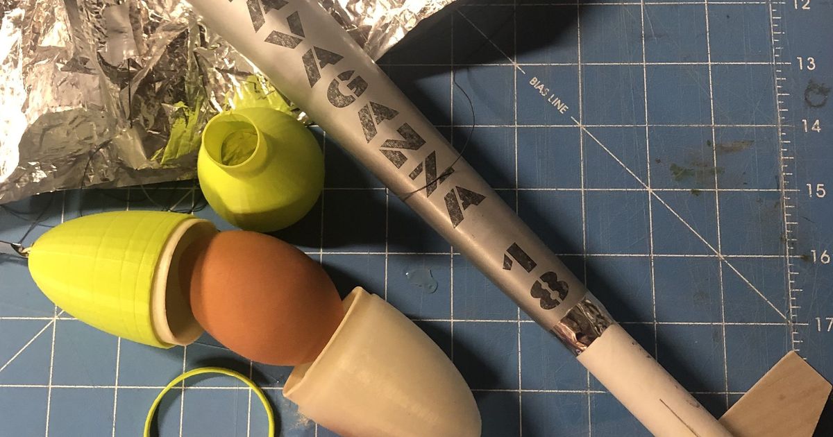 3D printed Egg Capsule for Model Rocketry. by jcieslak | Download free ...