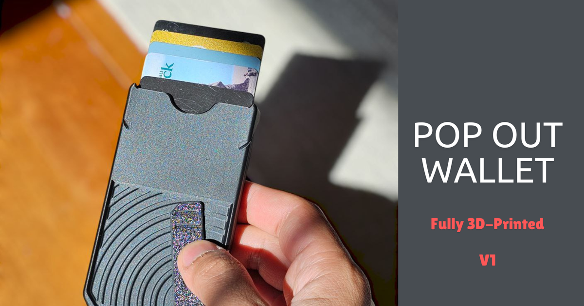Pop Out Wallet V1 (Fully 3D Printed) por Moss Design Labs | Descargar ...