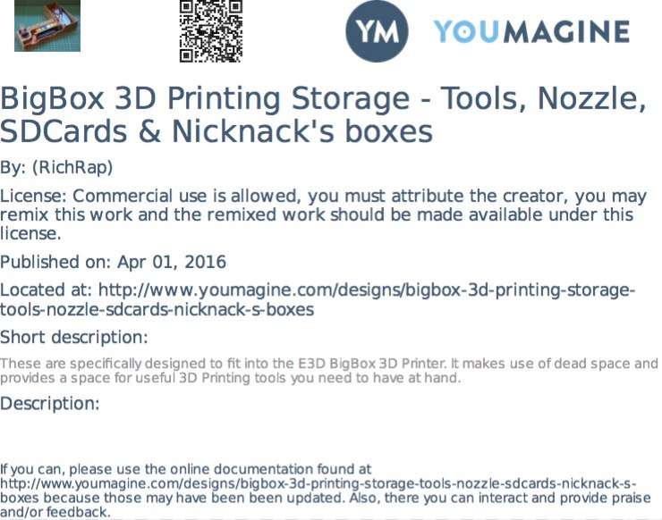 *Modified* BigBox 3D Printing Storage - Tools, Nozzle, SDCards & Nicknack's boxes by Paul3D ...
