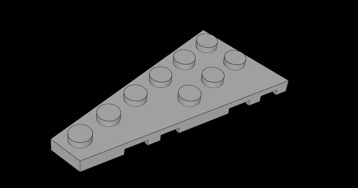Lego Compatible (54384.dat) Wing 3 x 6 Left by thall72 | Download free ...