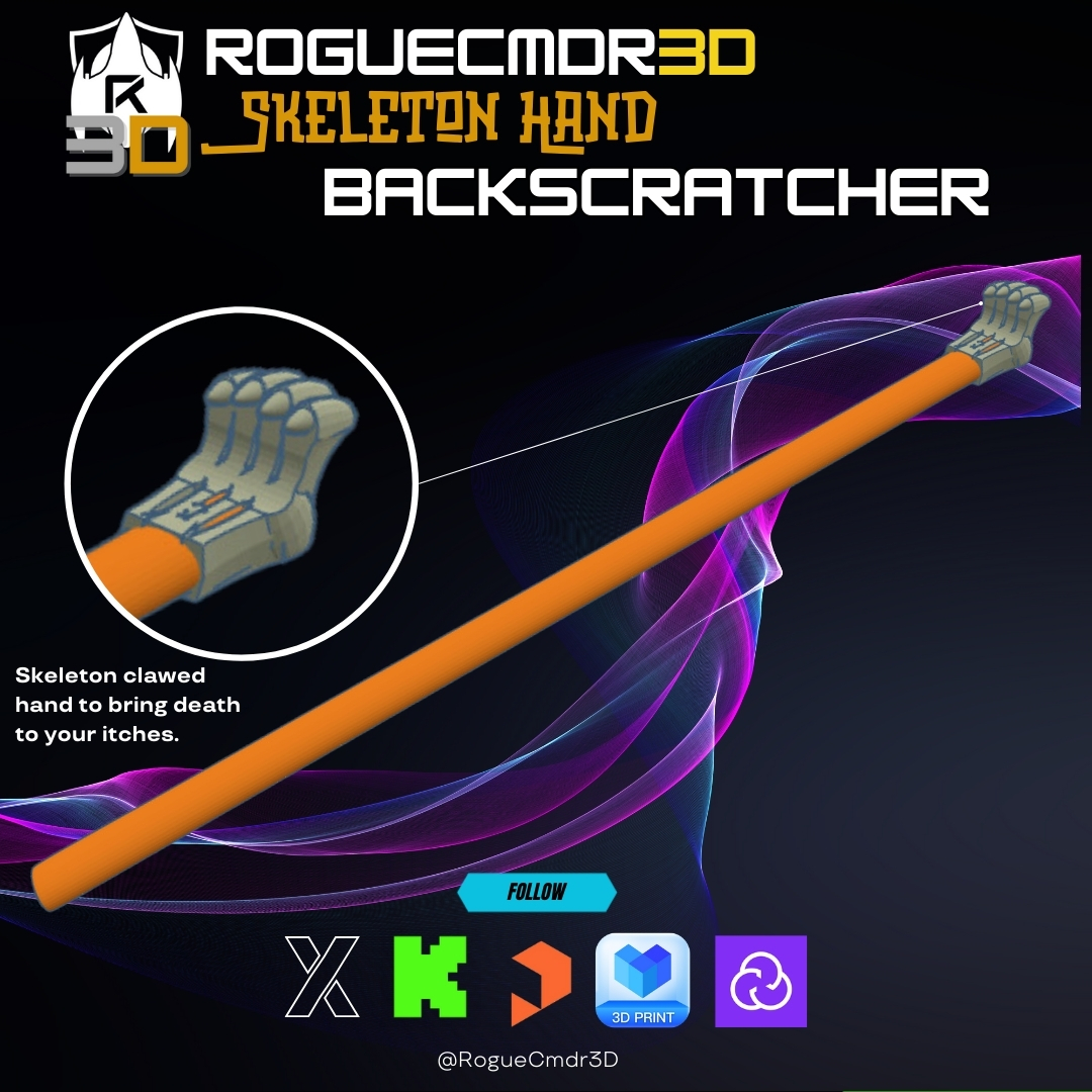 Skeleton Claw Back Scratcher by RogueCmdr3D | Download free STL model ...