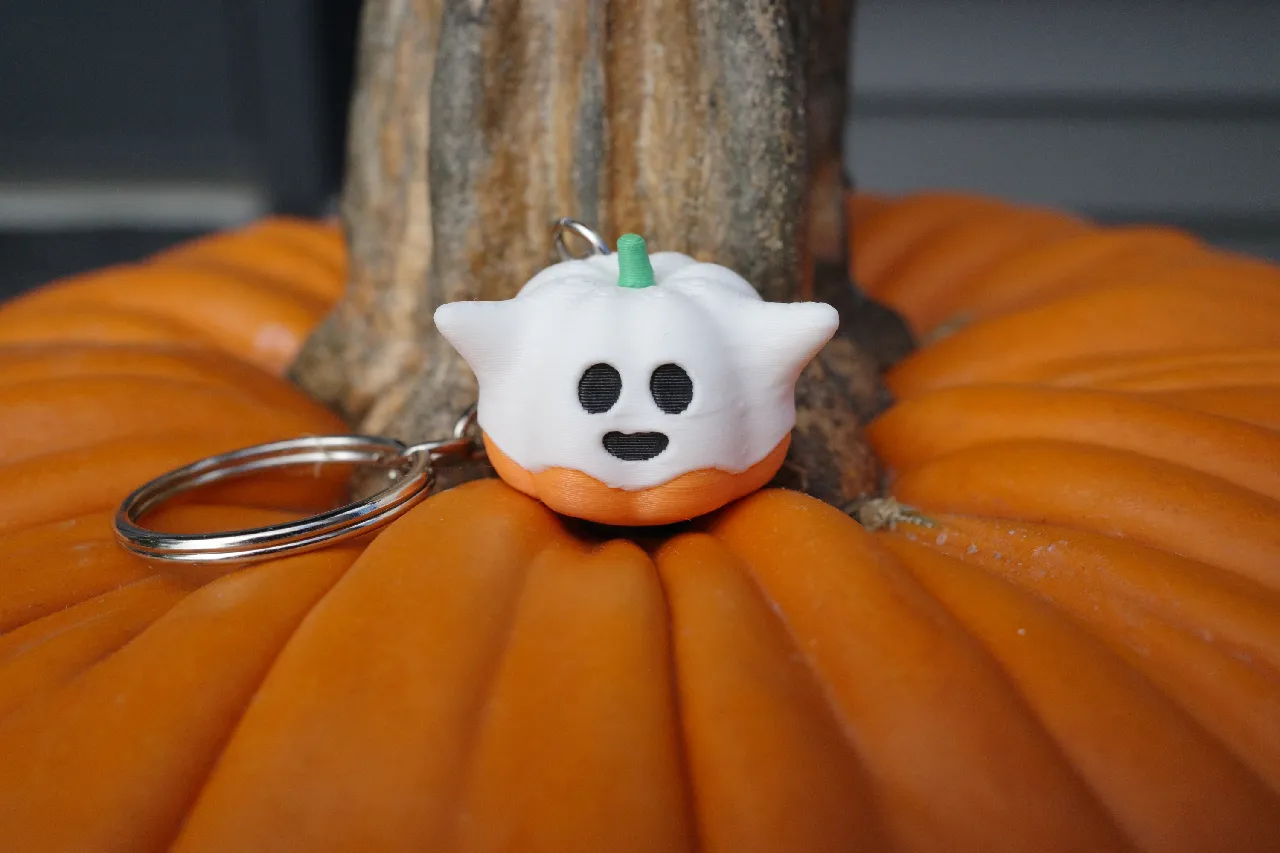 Cute Mini Pumpkin Ghost Keychain! by LocallyPrint3D | Download free STL ...