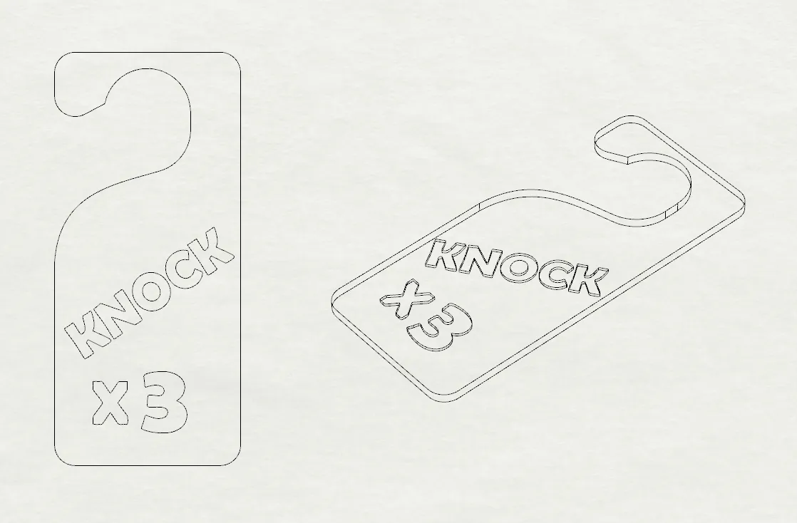 Door sign Knock 3x by Eliasdesign studio | Download free STL model ...