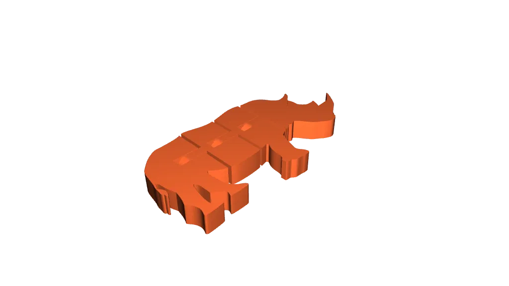 Flexi Rhinoceros Keychain Articulated by HekMaker | Download free STL ...