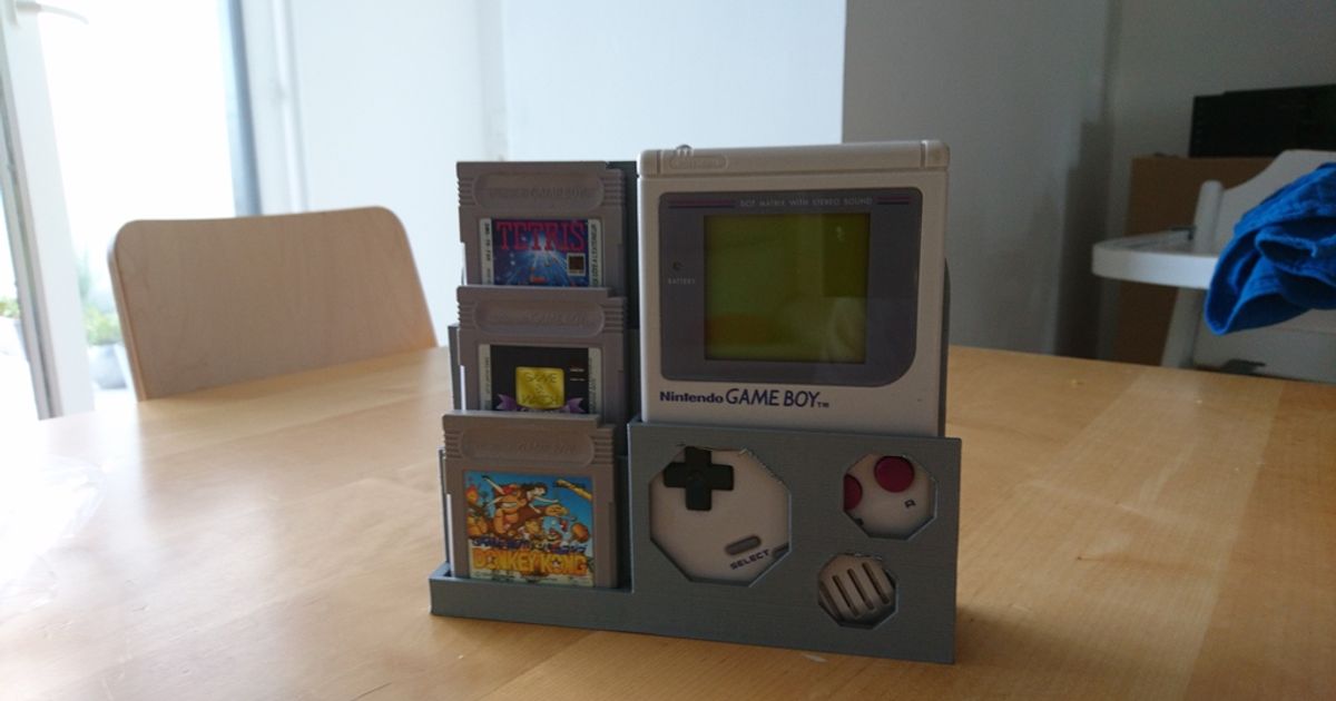Gameboy console and games stand by Liartes | Download free STL model ...