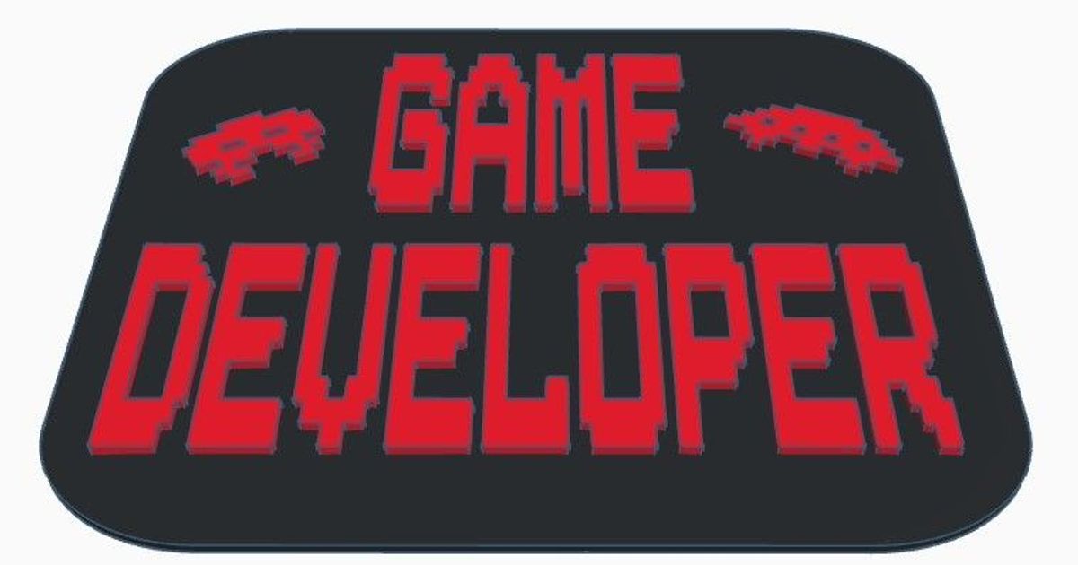 Game Developer sign by richmitch | Download free STL model | Printables.com