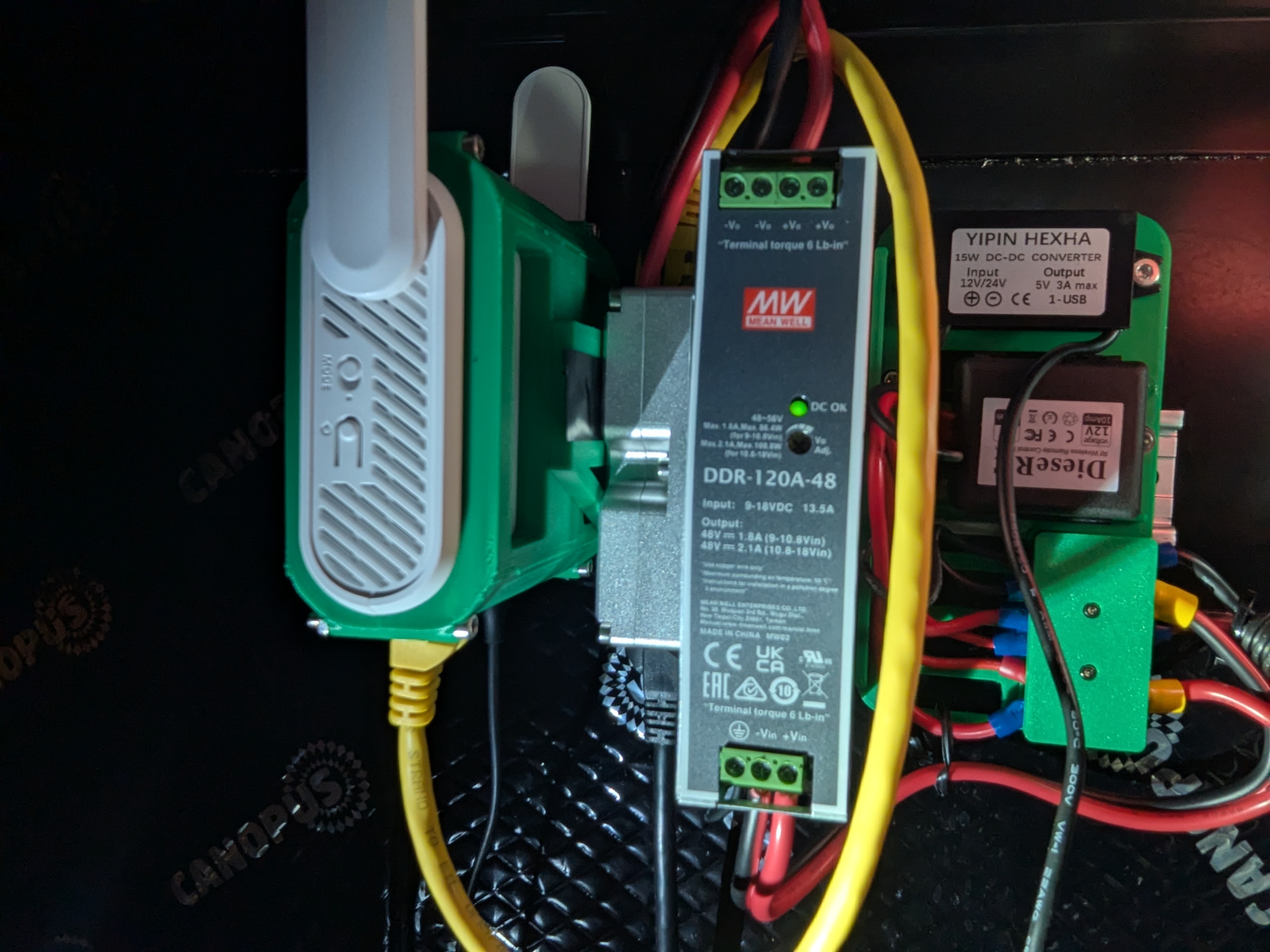 Board for USB power supply and a DC wireless relay, with a DIN mount by ...