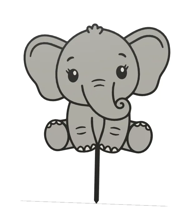 Elephant Topper by Nforce3D By João Frade | Download free STL model ...