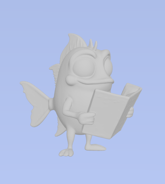 Newspaper-Reading Fish by R.Palmares | Download free STL model ...