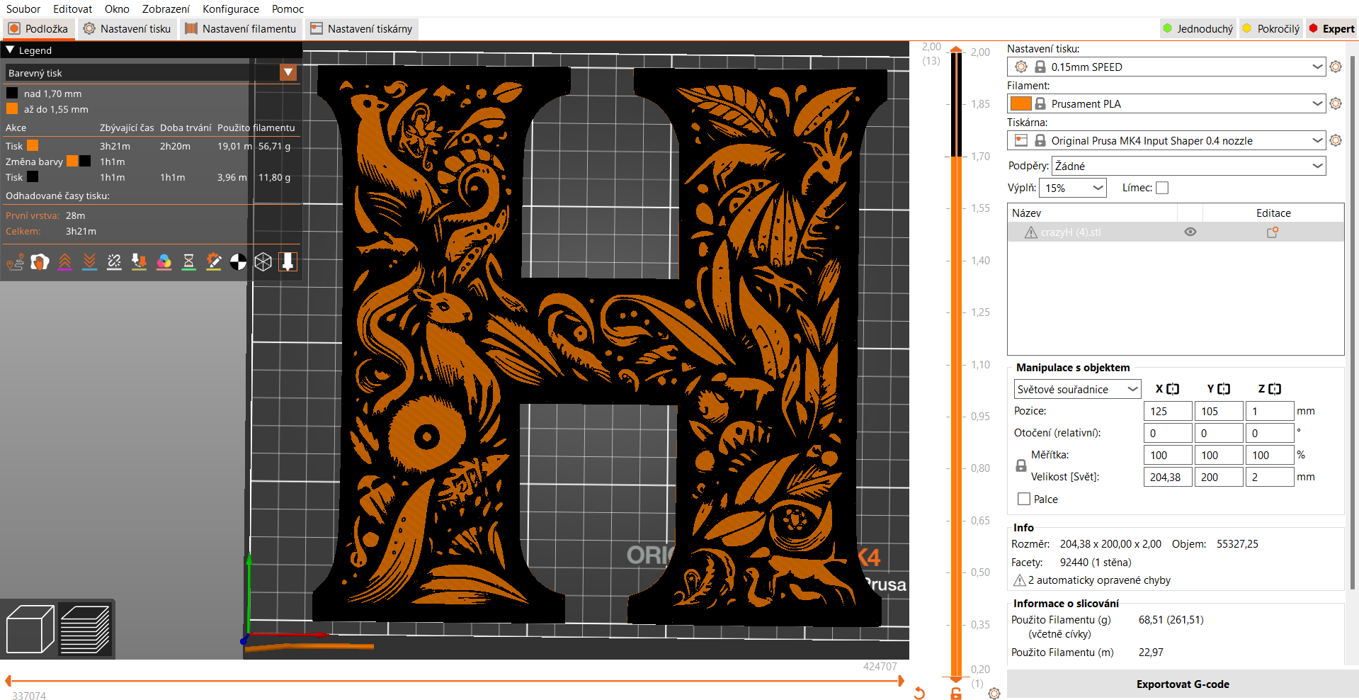 Crazy alphabet: Letter H by Nina Máčová | Download free STL model ...