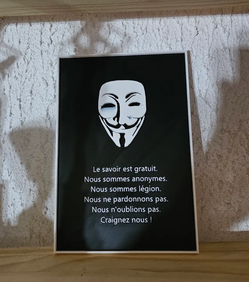 Plaque anonymous - Anonymous sign by Hervea | Download free STL model ...