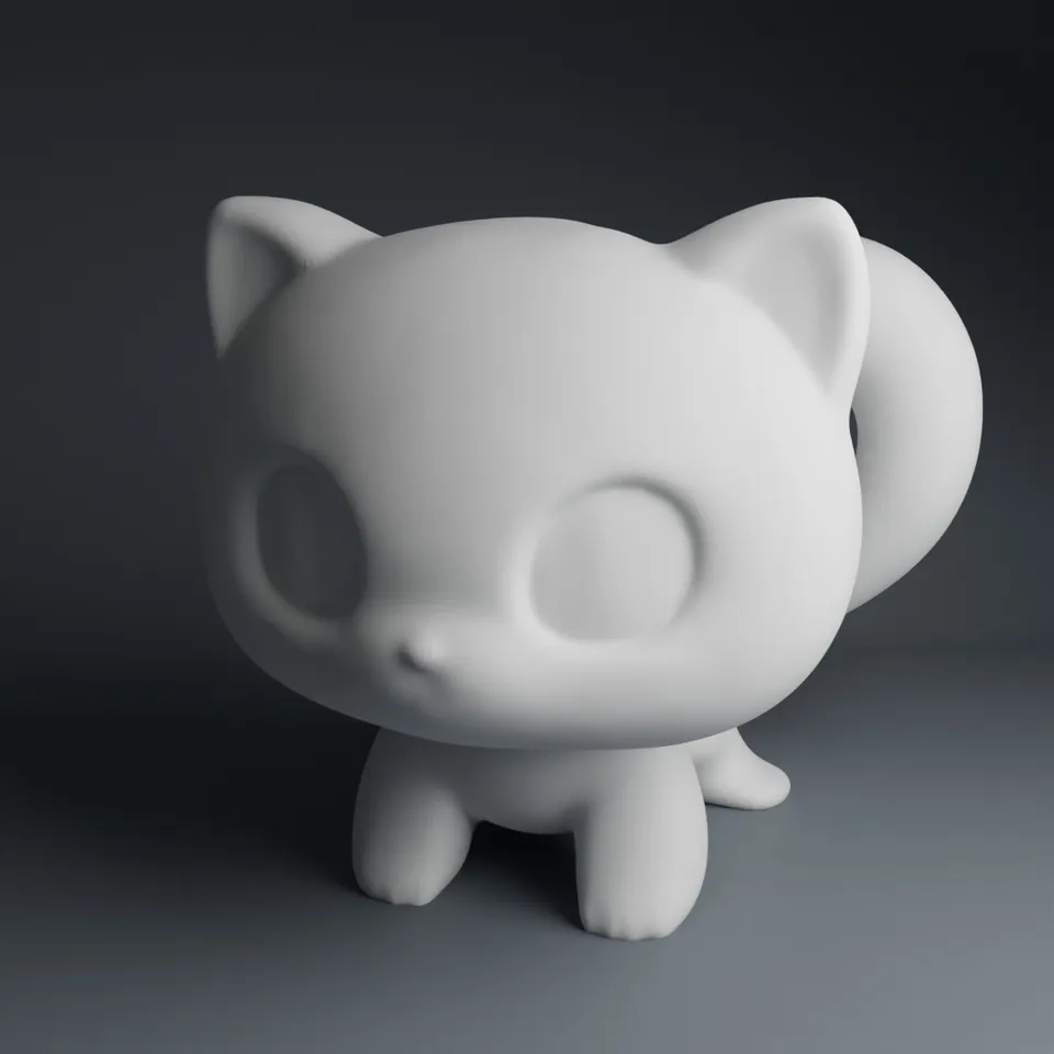 Cute stylized cat with long tail by Maker81 | Download free STL model ...