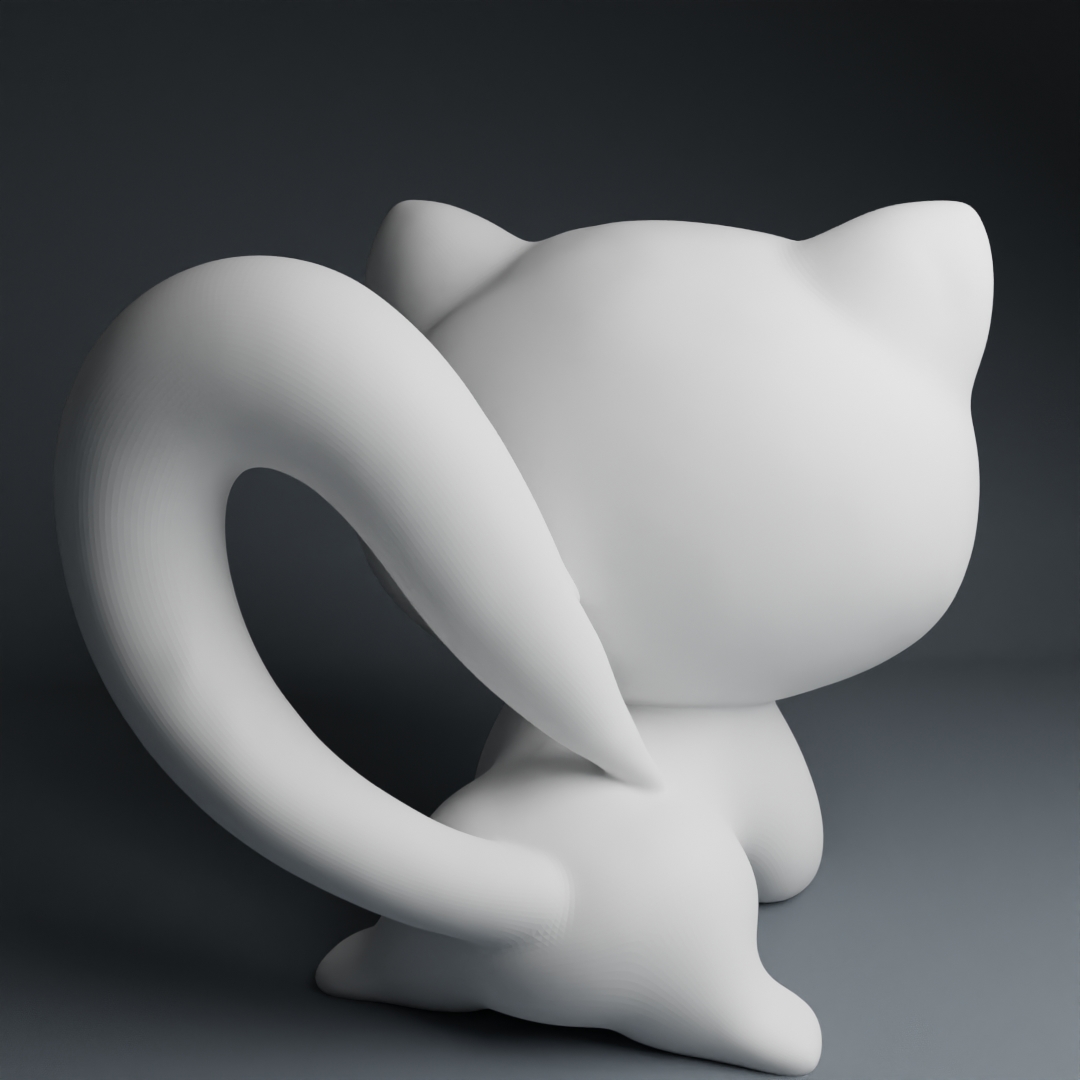 Cute stylized cat with long tail by Maker81 | Download free STL model ...