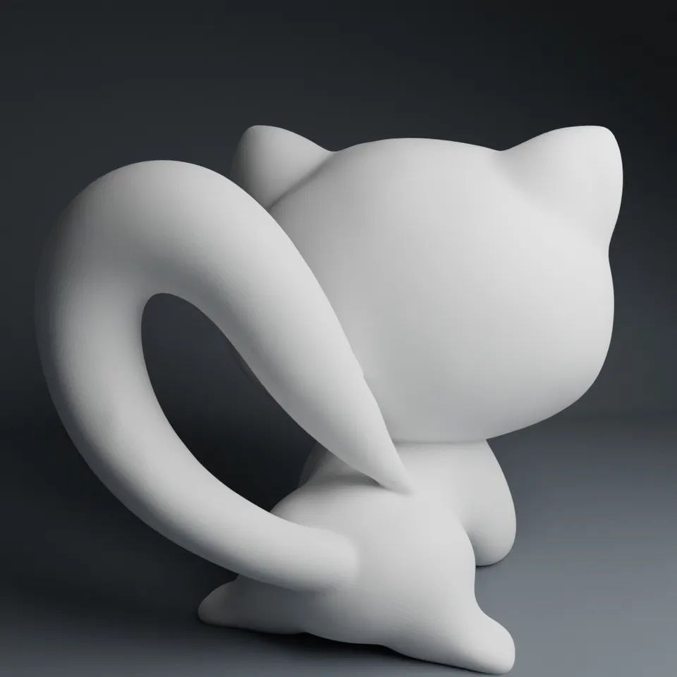 Cute stylized cat with long tail by Maker81 | Download free STL model ...