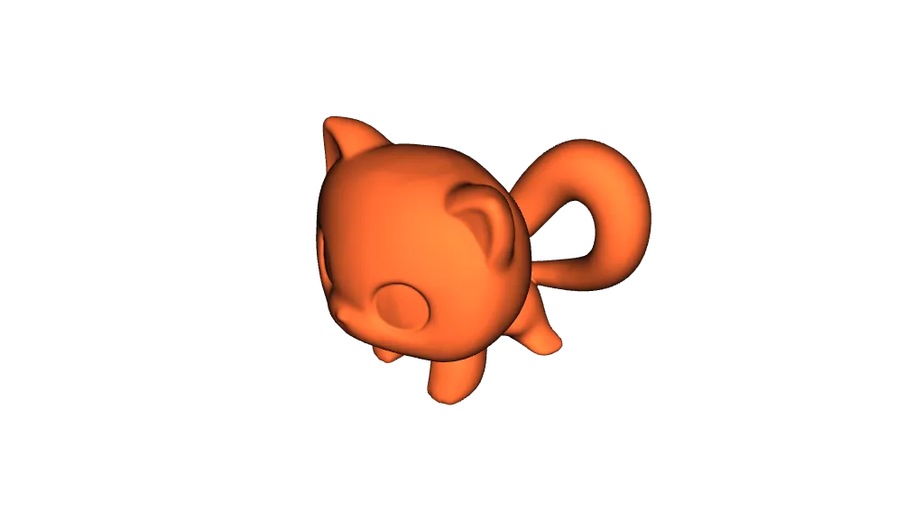 Cute stylized cat with long tail by Maker81 | Download free STL model ...