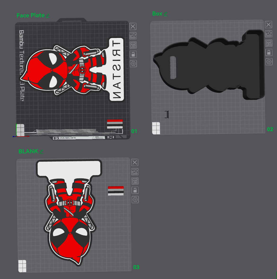 Cute Deadpool Light Box EDITABLE by Shurdle3D | Download free STL model ...