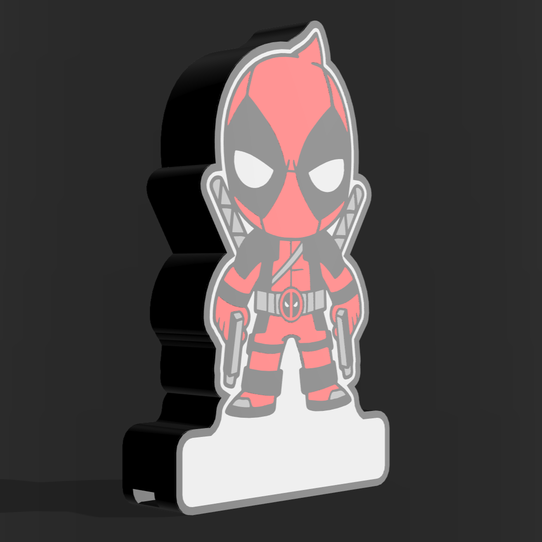 Cute Deadpool Light Box EDITABLE by Shurdle3D | Download free STL model ...