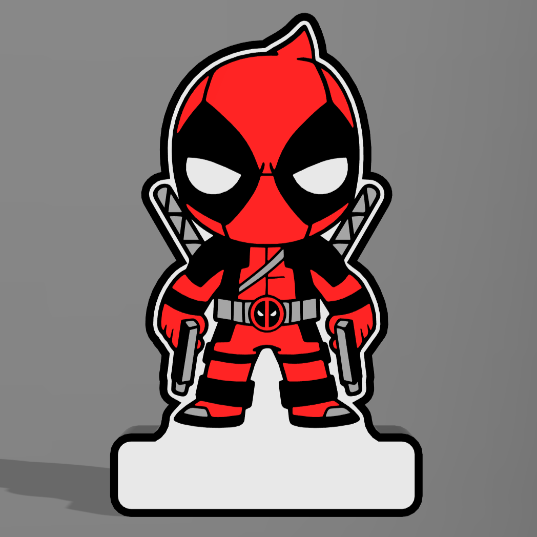 Cute Deadpool Light Box EDITABLE by Shurdle3D | Download free STL model ...