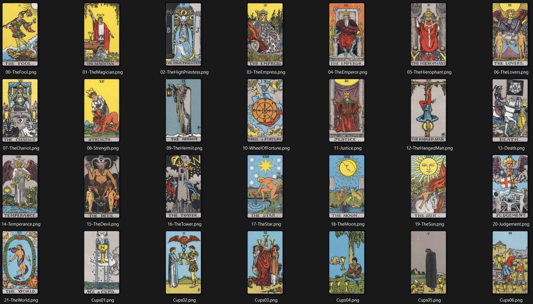 All 78 Tarot Cards Rider-Waite Smith full Deck by Lief Erikson ...