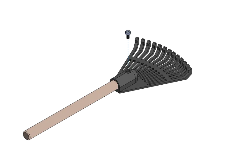 Garden rake as a back scraper by SheepMe! | Download free STL model ...