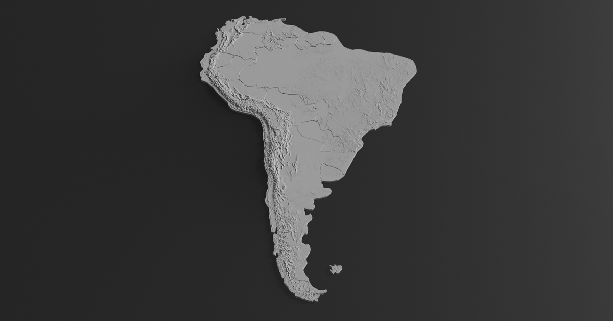 South America 3D terrain (topography) model by malenma3 | Download free ...