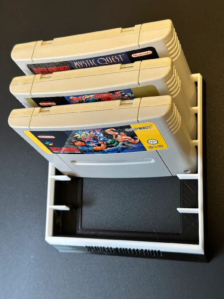 SNES PAL Cartridge flip-stand (5/6 cartridges) by jeloneal | Download ...