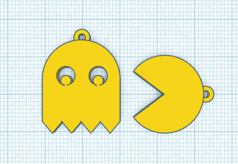 pac-man and ghost keychain by sloththesid | Download free STL model ...