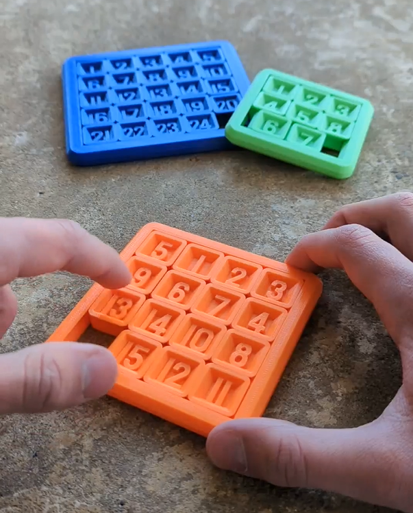 Sliding Number Puzzles - (print in place 15 puzzle) by zcassell ...