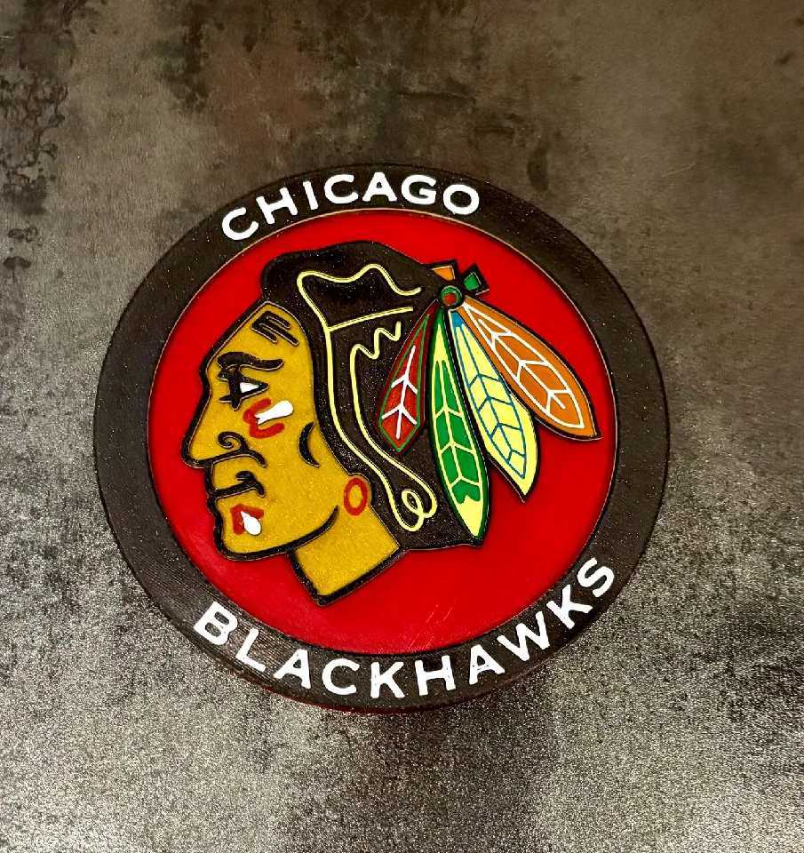 8 color single extruder single piece Circular Chicago Blackhawks Logo ...