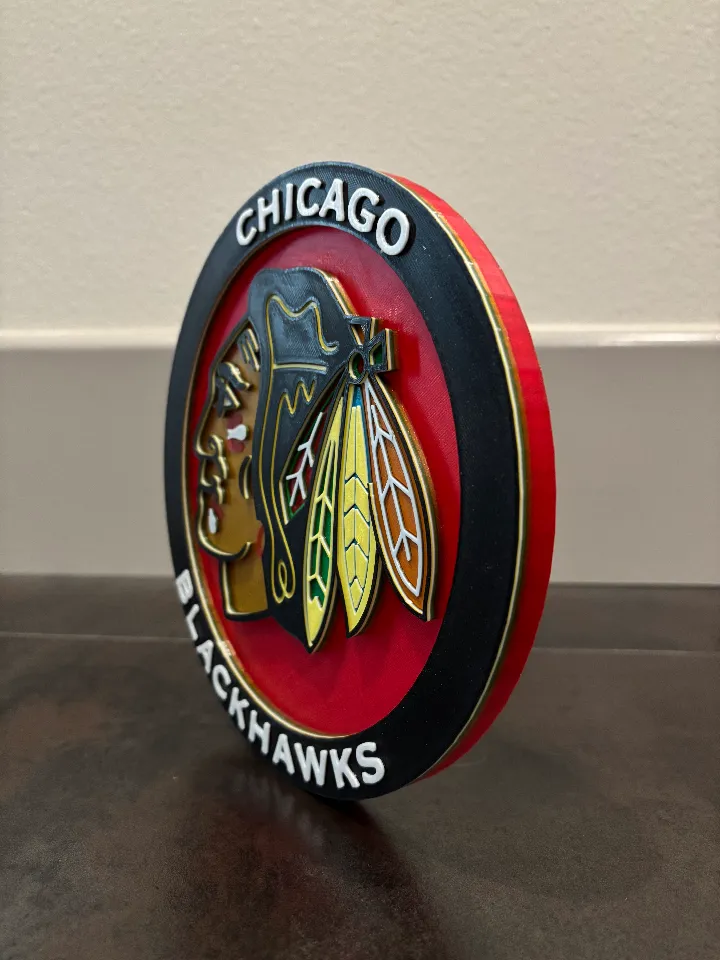 8 color single extruder single piece Circular Chicago Blackhawks Logo ...