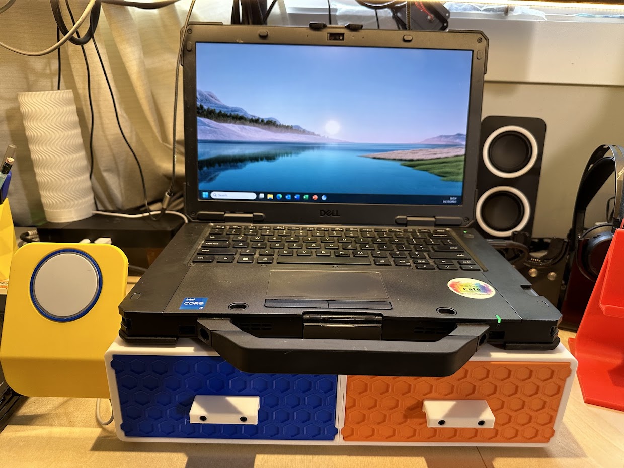 Gridfinity Laptop Riser with Drawers 2 by 4x5 by deuteranomalous1 ...