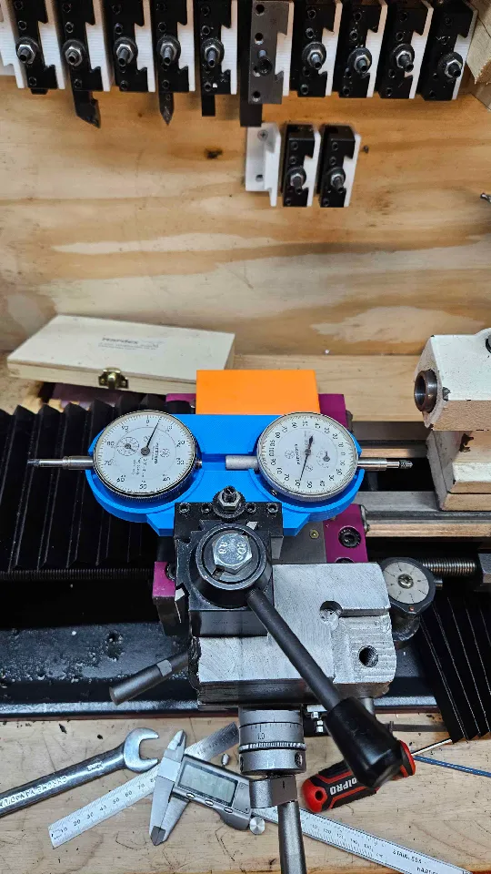 Dual Dial Indicator Lathe Tool Post Mount by Biasedopinion | Download ...