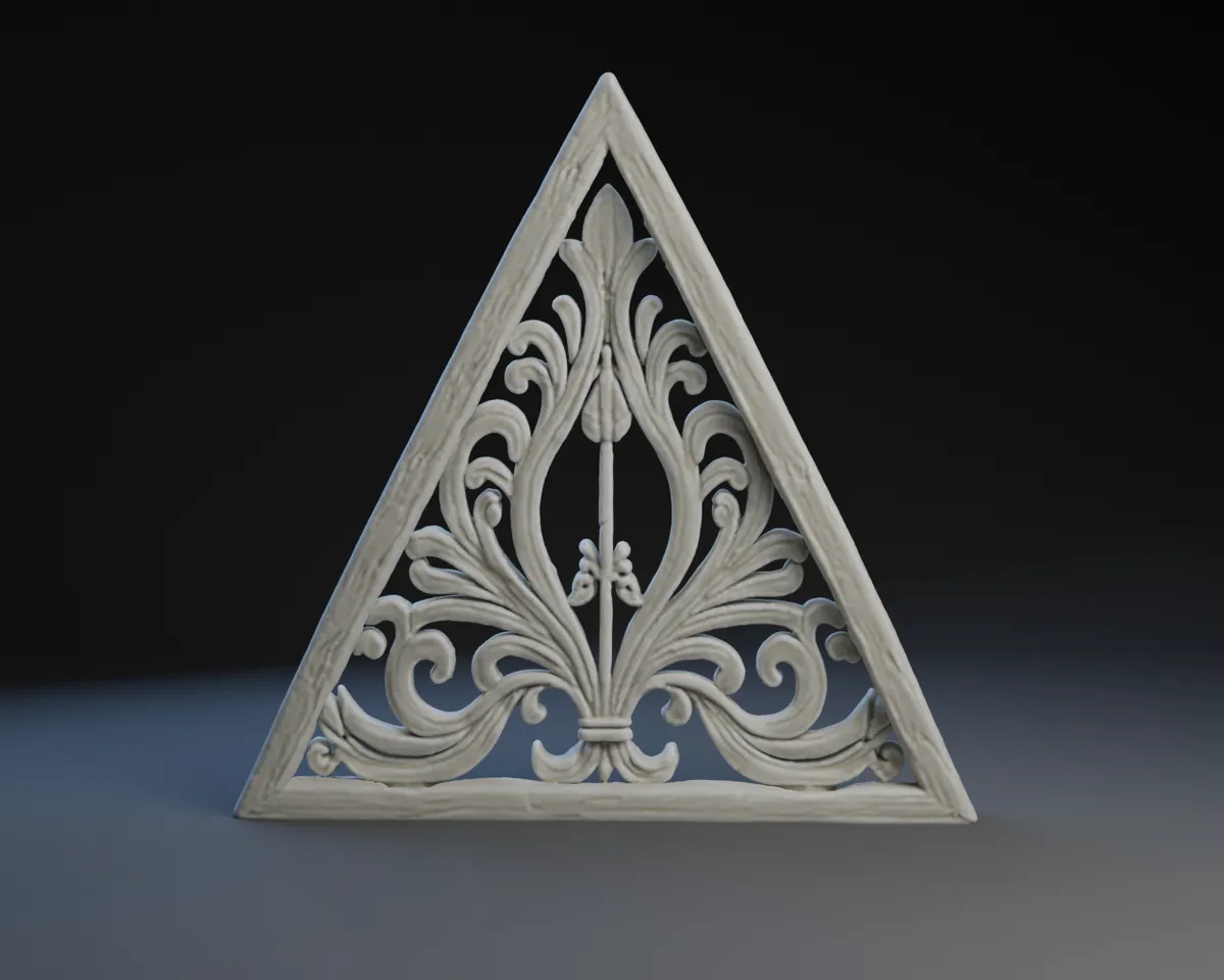 Scroll Art in an Isosceles Triangle by Peter Farell | Download free STL ...