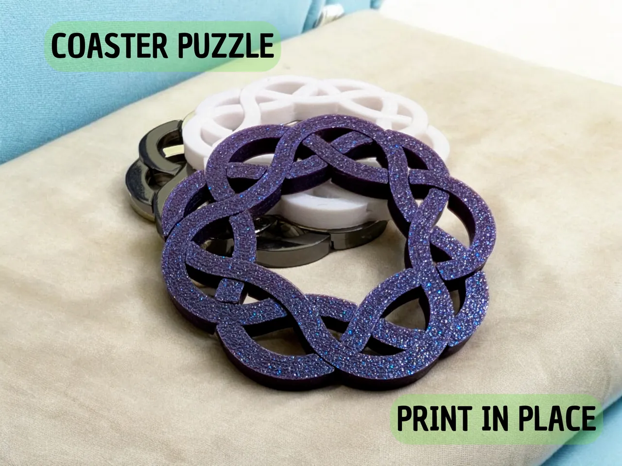 Coaster Interlocking Puzzle Brain Teaser by Sanciio | Download free STL ...