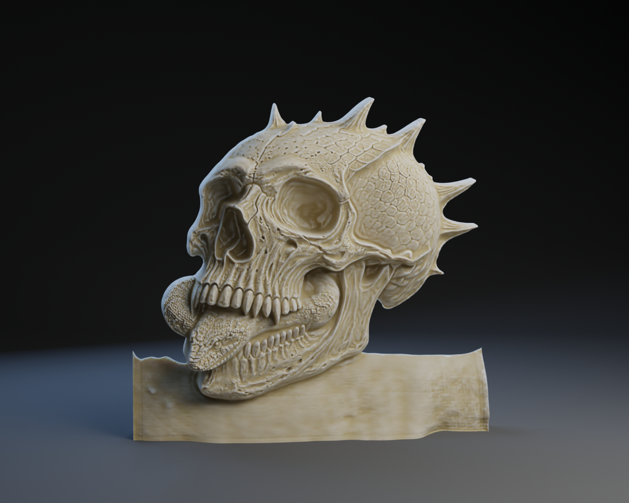 Snake Crawling out of Mouth of Skull by Peter Farell | Download free ...