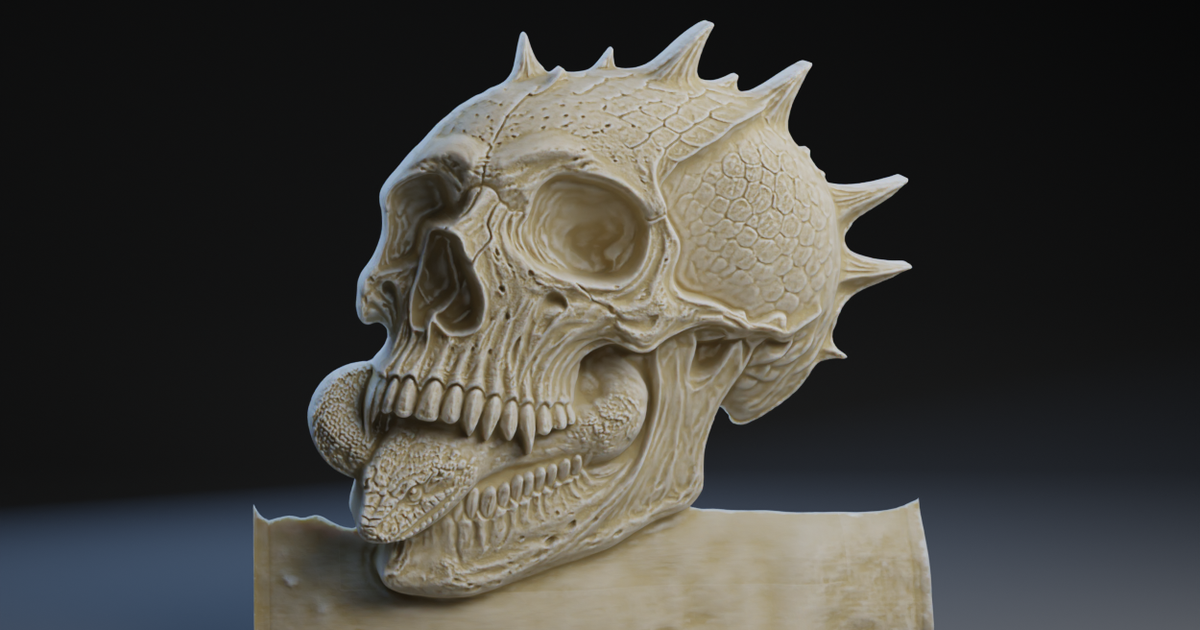 Snake Crawling out of Mouth of Skull by Peter Farell | Download free ...