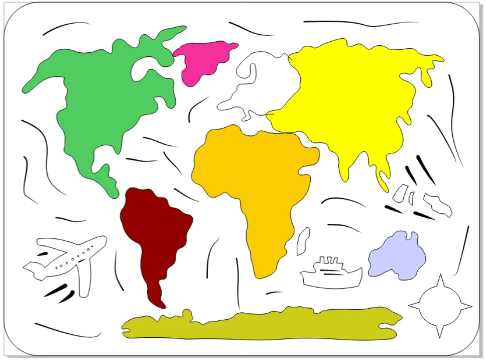 World Map - insert puzzle for kids by ideat0m | Download free STL model ...
