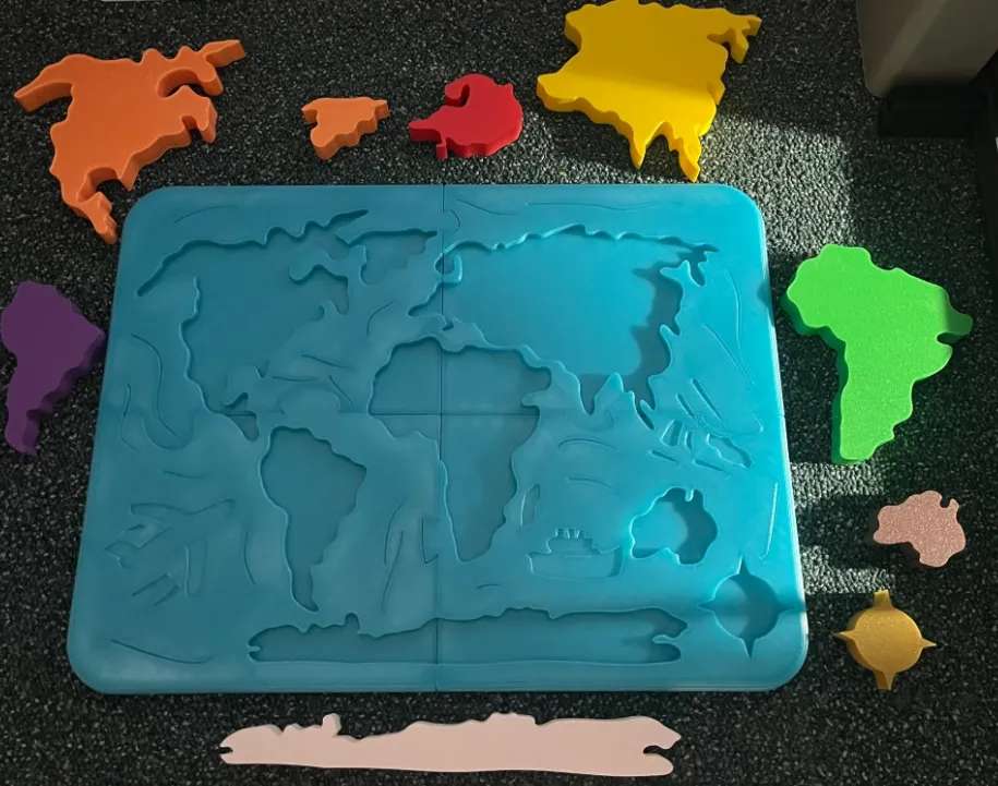 World Map - insert puzzle for kids by ideat0m | Download free STL model ...