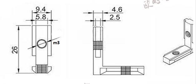 L corner bracket to 2020 Profile m3 nut by jacekpom | Download free STL ...