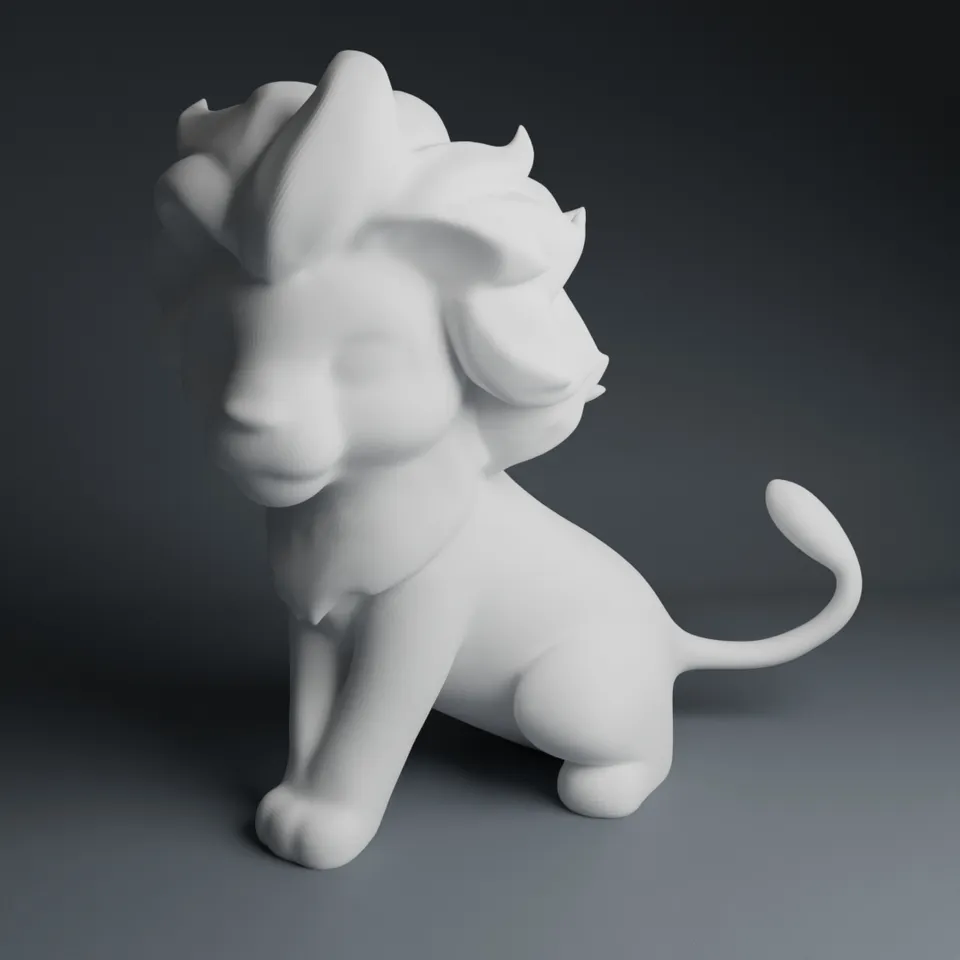 Cute stlized lion by Maker81 | Download free STL model | Printables.com