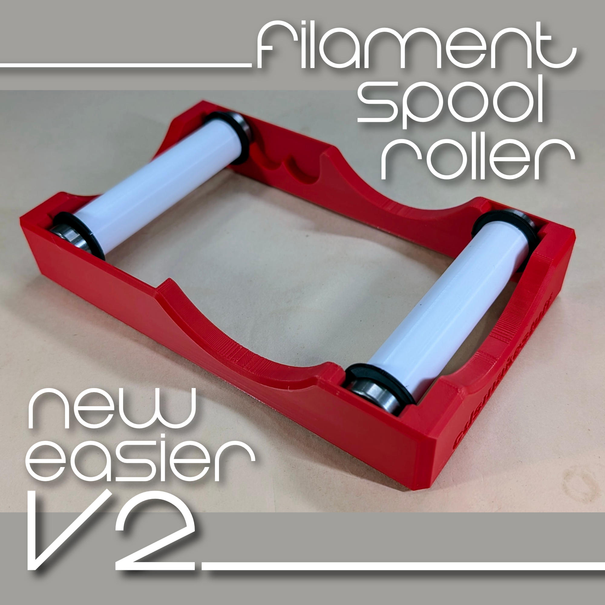 Filament Spool Holder - Roller Style - NEW V2 - Easy to Print and ...