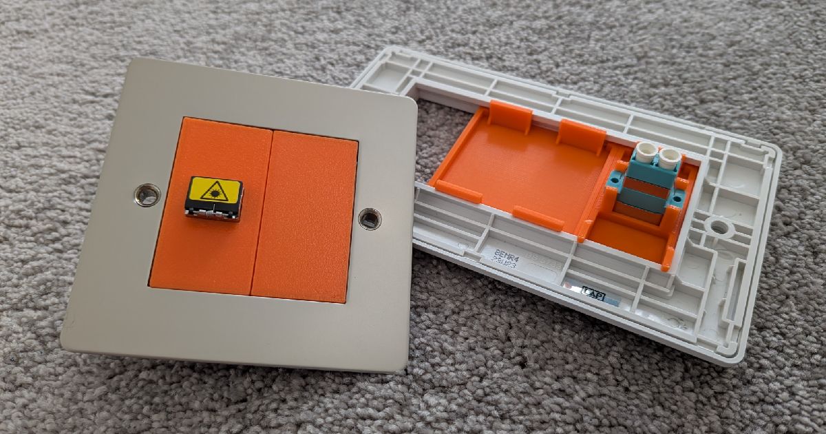 Euro Module Shuttered LC Fibre Coupler Faceplate by Jethro | Download ...