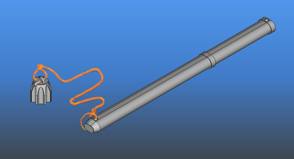 Jutte model for practice Ikkaku-ryū juttejutsu_ the small chigiriki by ...
