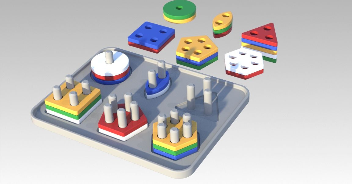 Educational Toy - Shape Sorting/Stacking by AlenC | Download free STL ...