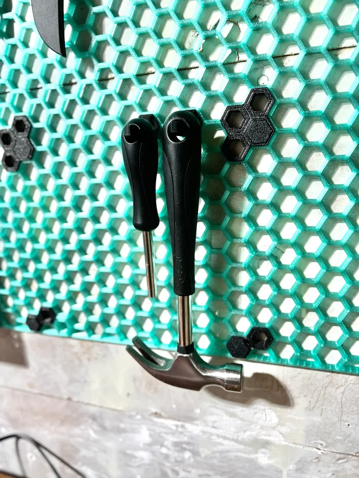Honeycomb Storage Wall Hooks for IKEA FIXA Hammer and Screwdriver by aborchew | Download free ...